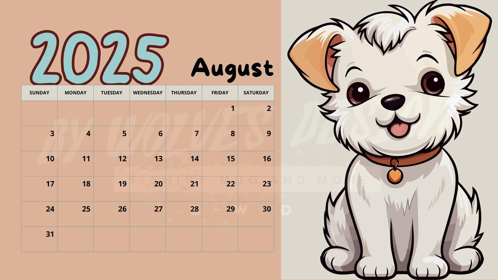 Dog Calendar, Cute Dog Wall Calendar 2025, Dog Wall Calendar, Planner ...