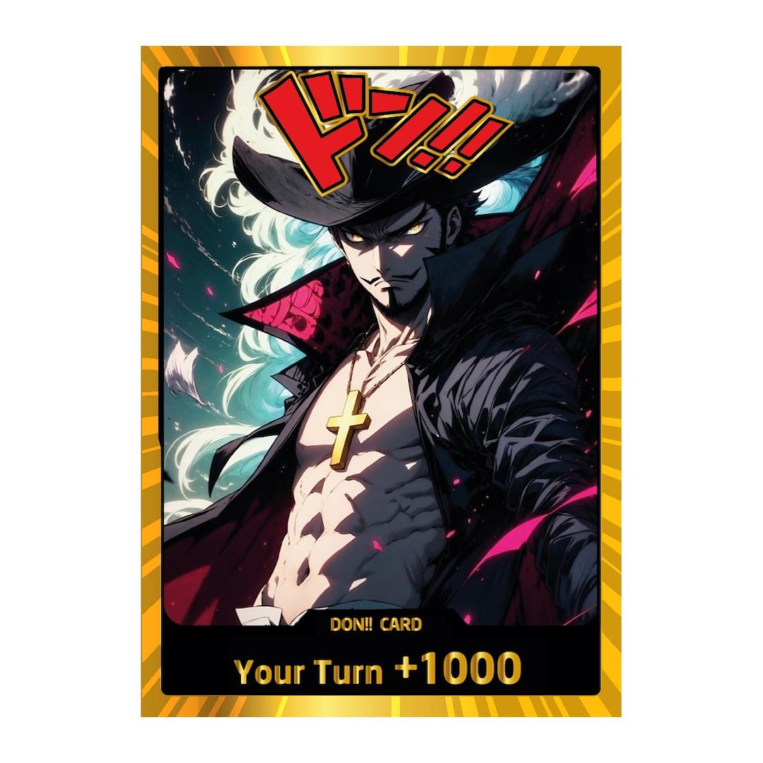 Set of 10 Don Cards – Mihawk – Custom One Piece Proxy – Holo Foil ...