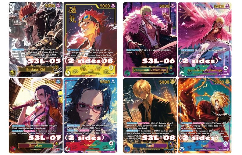 Sanji OP12 – Leader Card – Custom One Piece Proxy – Gold Silver Foil ...