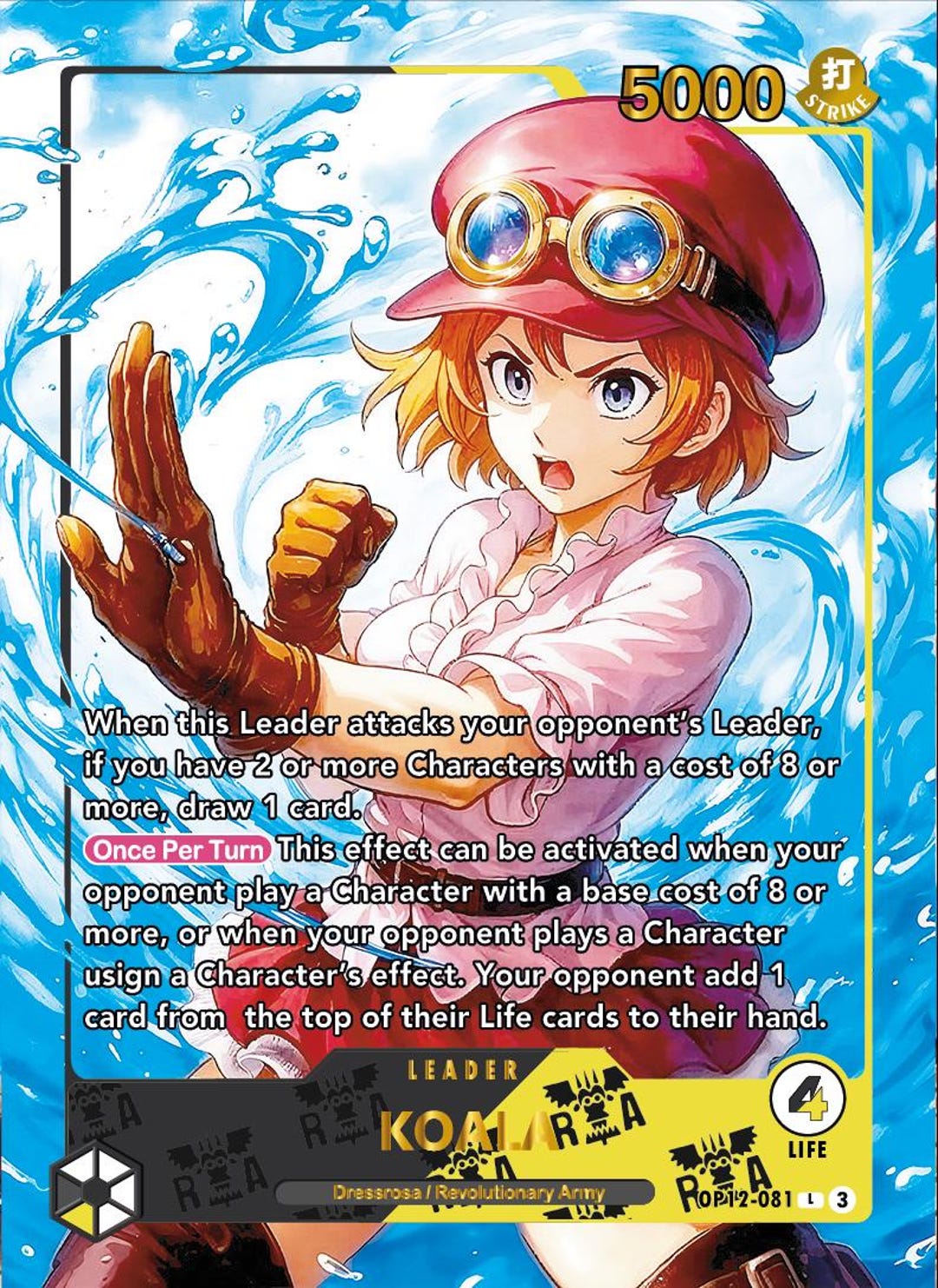 Koala OP12 – Leader Card – Custom One Piece Proxy – Gold Silver Foil ...