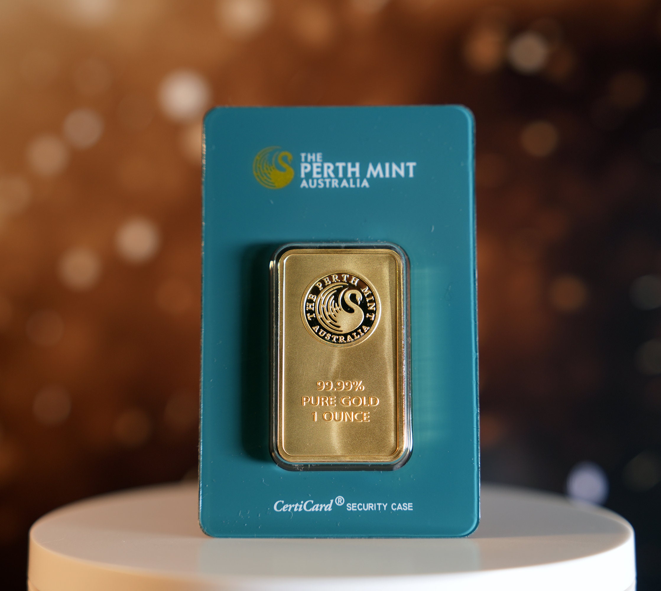1 Ounce Gold Plated Bullion Bar Perth Green Case Design replice Free ...