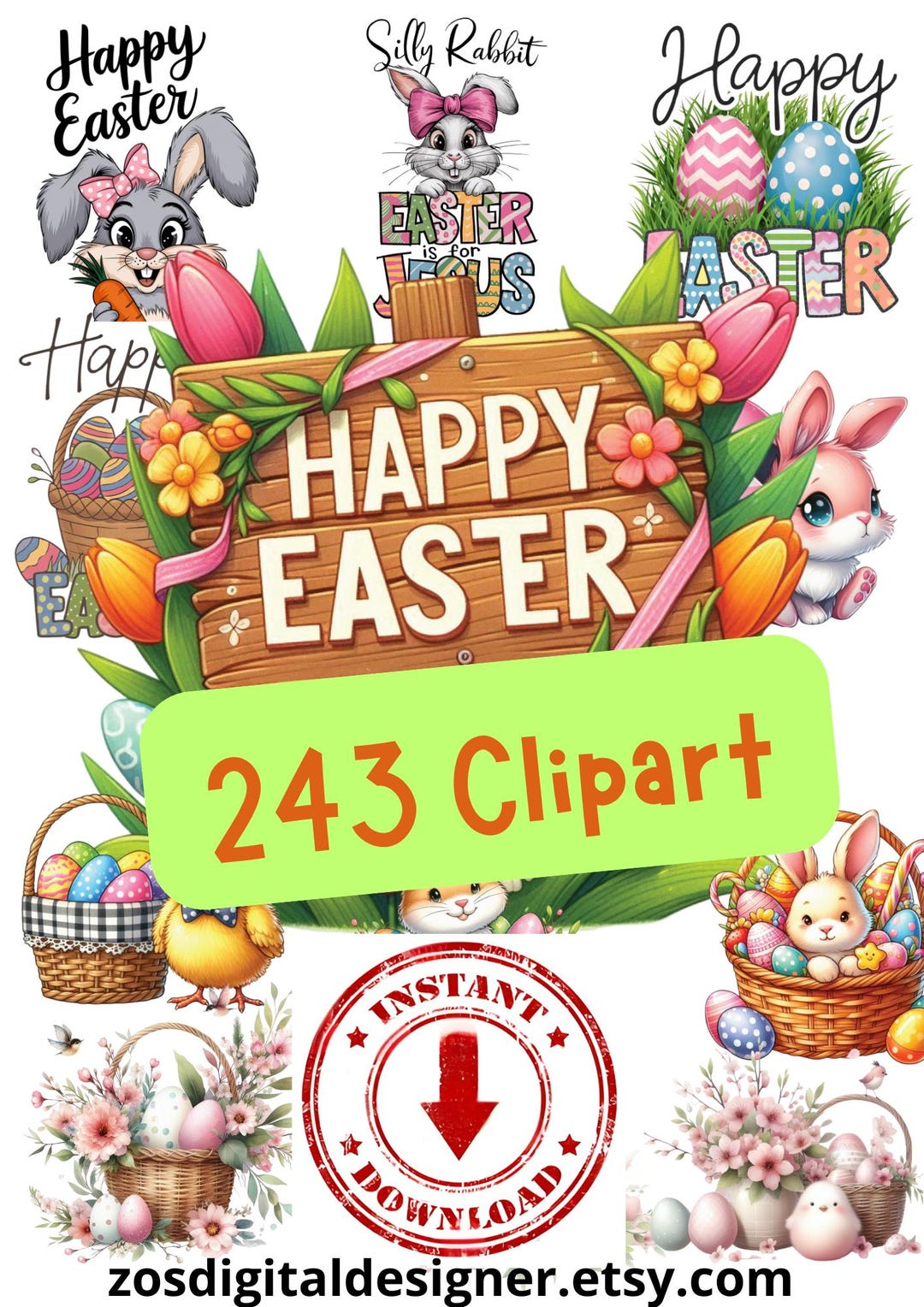 243 Easter-themed Clipart - High-resolution Transparent PNG - Etsy