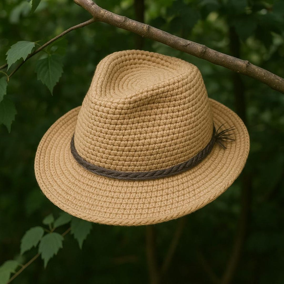 Crochet Cowboy Hat Pattern – Western-style Cloche in Raffia or Cotton ...