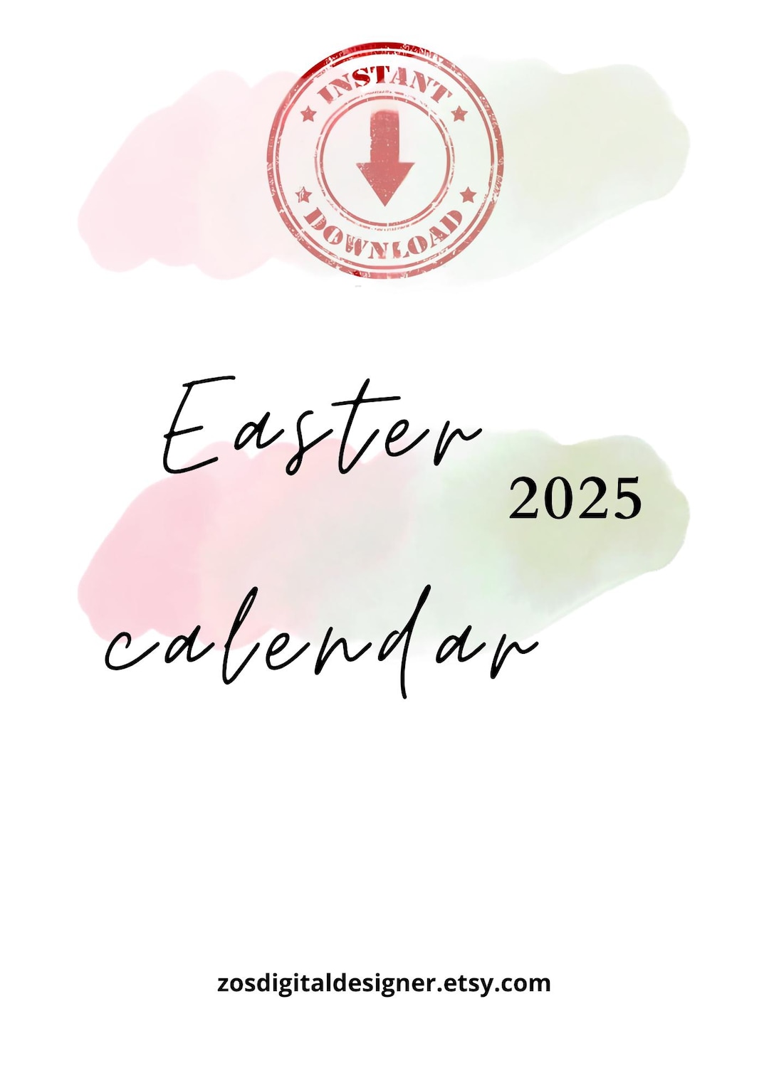Easter 2025 Calendar - Printable PDF | Easter-themed Planner - Etsy