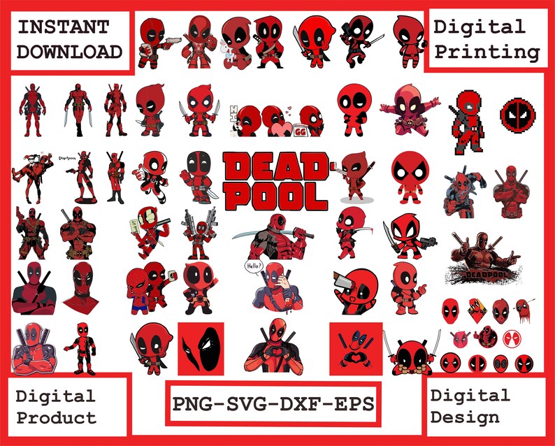 Deadpool Png Svg Bundle, Deadpool Png, Superhéroe Svg, Baby Dead Svg ...