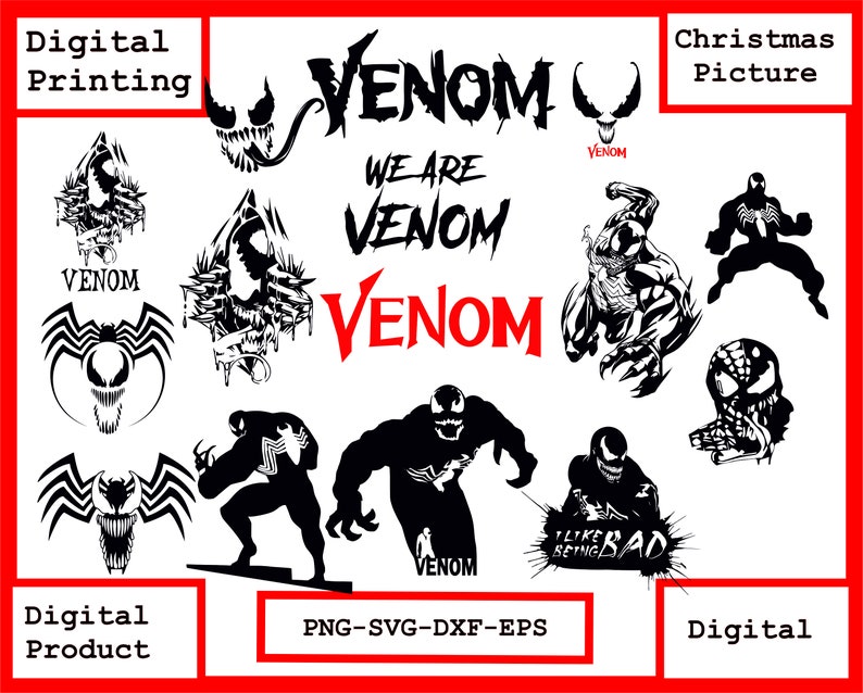 Venom Png SVG Bundle ,svg Bundle, Venom Printable Vector Designs ...