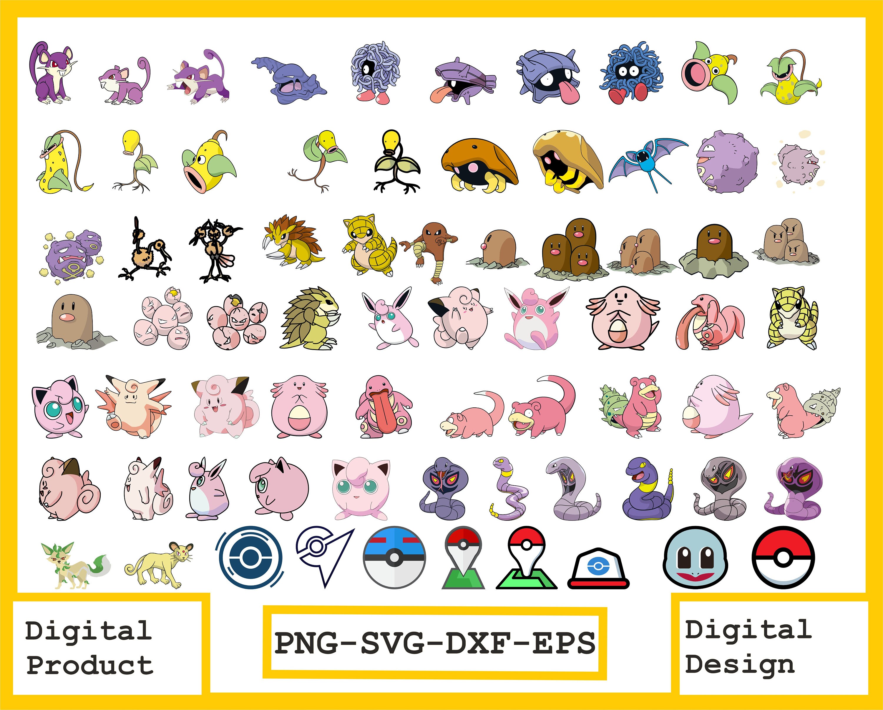 Pokemon Png SVG Bundle, Pokemon Png Svg, Pikachu Svg Files for Cricut ...