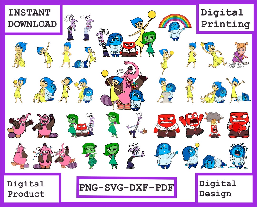 Inside Out 2 Clipart PNG Svg Bundle, Inside Out SVG, Inside Out Clipart ...