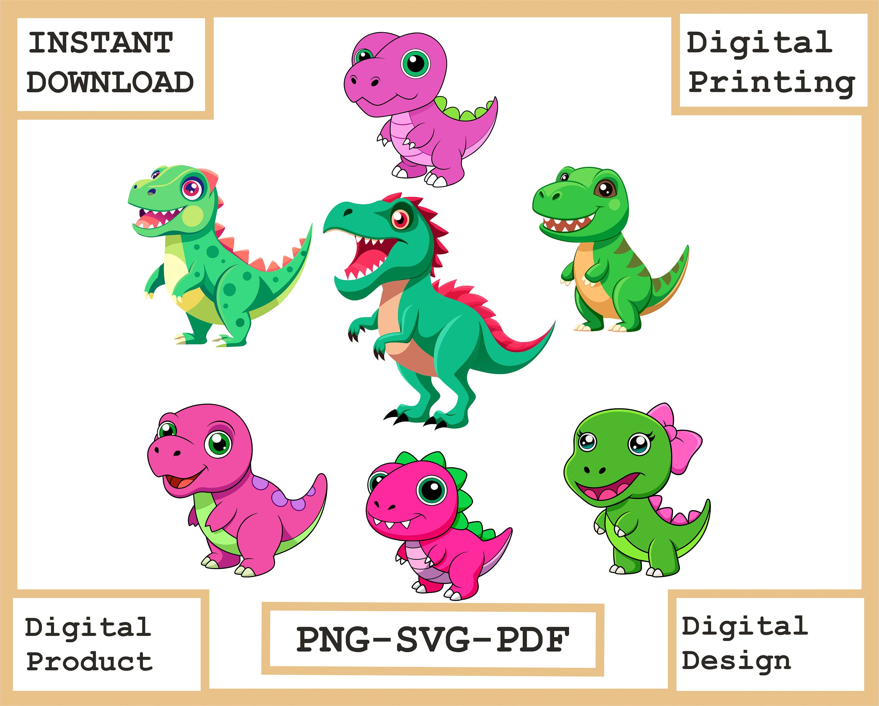 Dinosaur PNG Svg Mega Bundle Pdf Dinosaur Clipart Dinosaur Sublimation ...