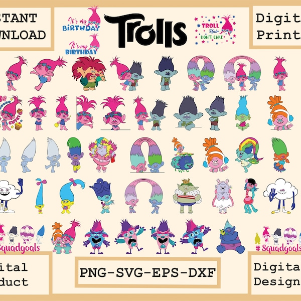 Trolls Svg - Etsy
