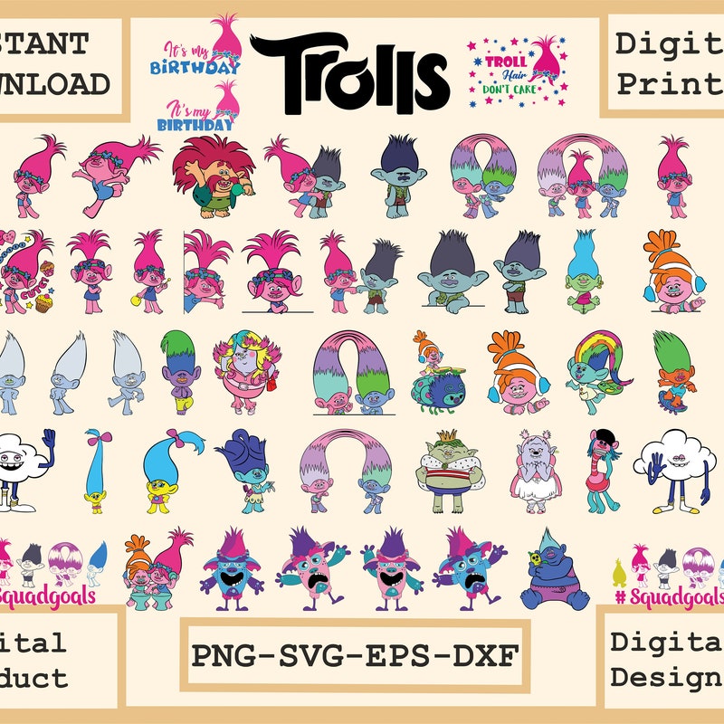 Trolls Svg - Etsy
