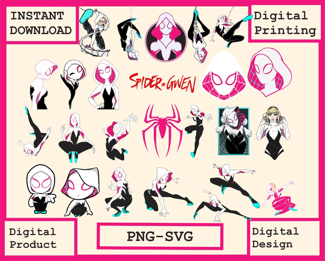 Gwen Ghost Spider Png Svg Clipart Bundle, Spidey and His Amazing ...