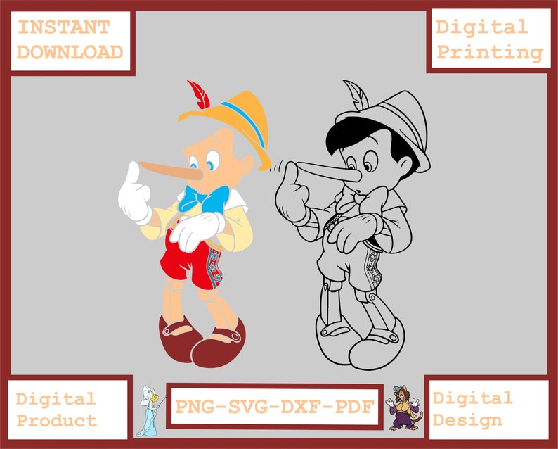 Pinocchio Png Svg Bundle Clipart, Pinocchio SVG, Pinocchio Clipart ...