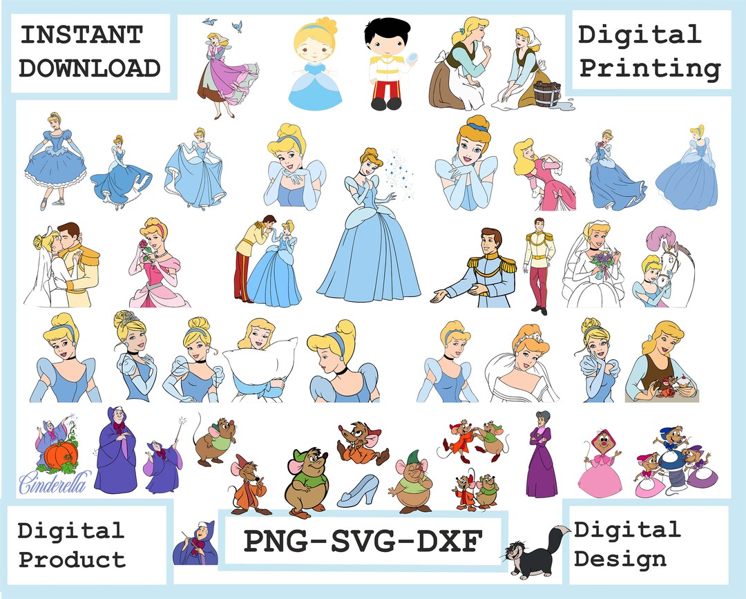 Cinderella PNG Svg Bundle, Cinderella Clipart, Cinderella SVG ...