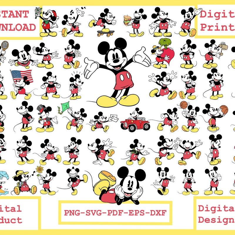 Mickey Svg - Etsy