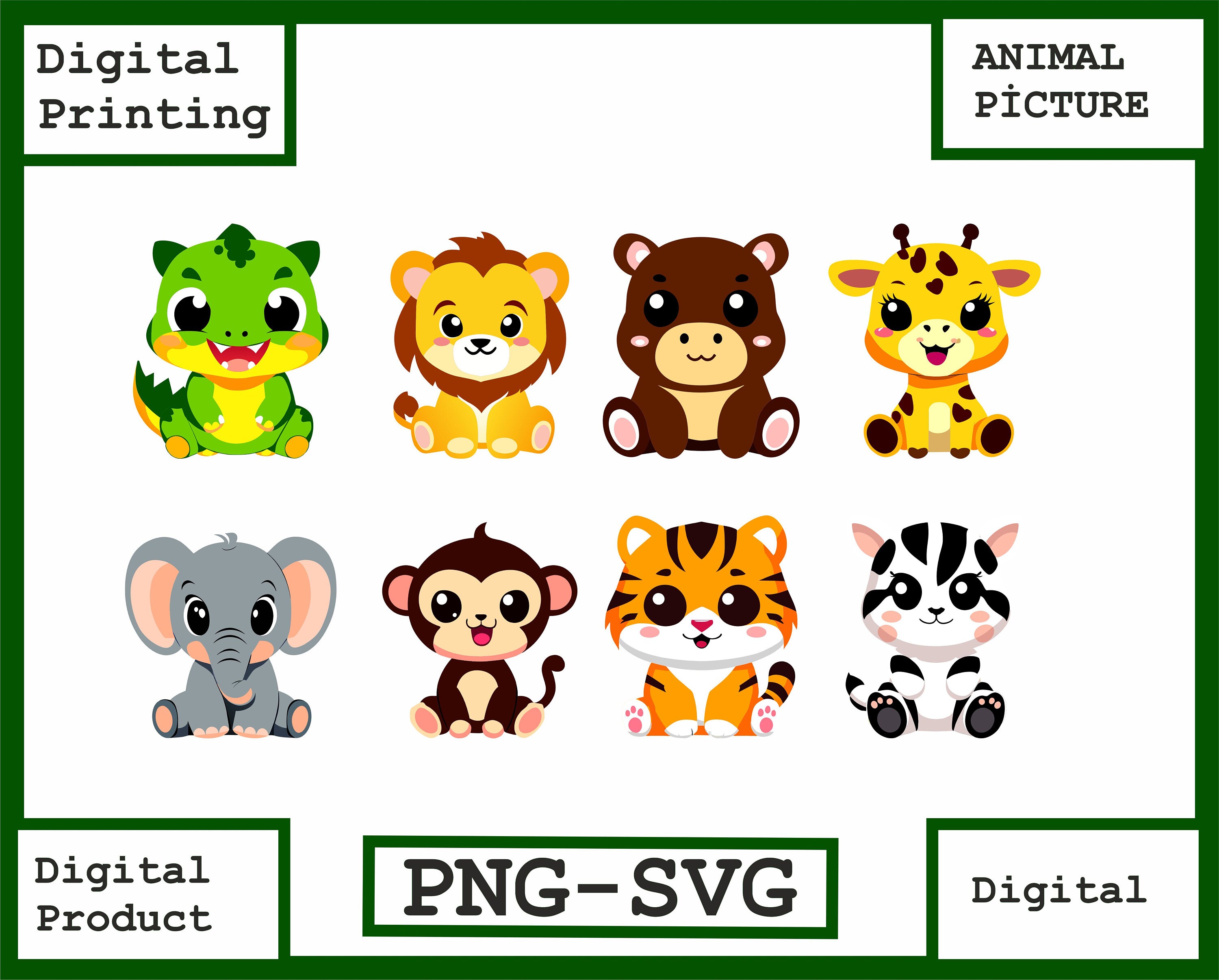 Baby Safari Animals PNG SVG Safari Animals Clipart Transparent ...