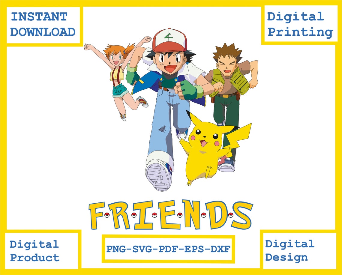 Pokemon Friends Png Svg , Pokemon Png Svg, Pikachu Svg Files for Cricut ...