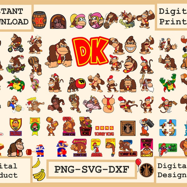 Donkey Kong Silhouette Svg - Etsy