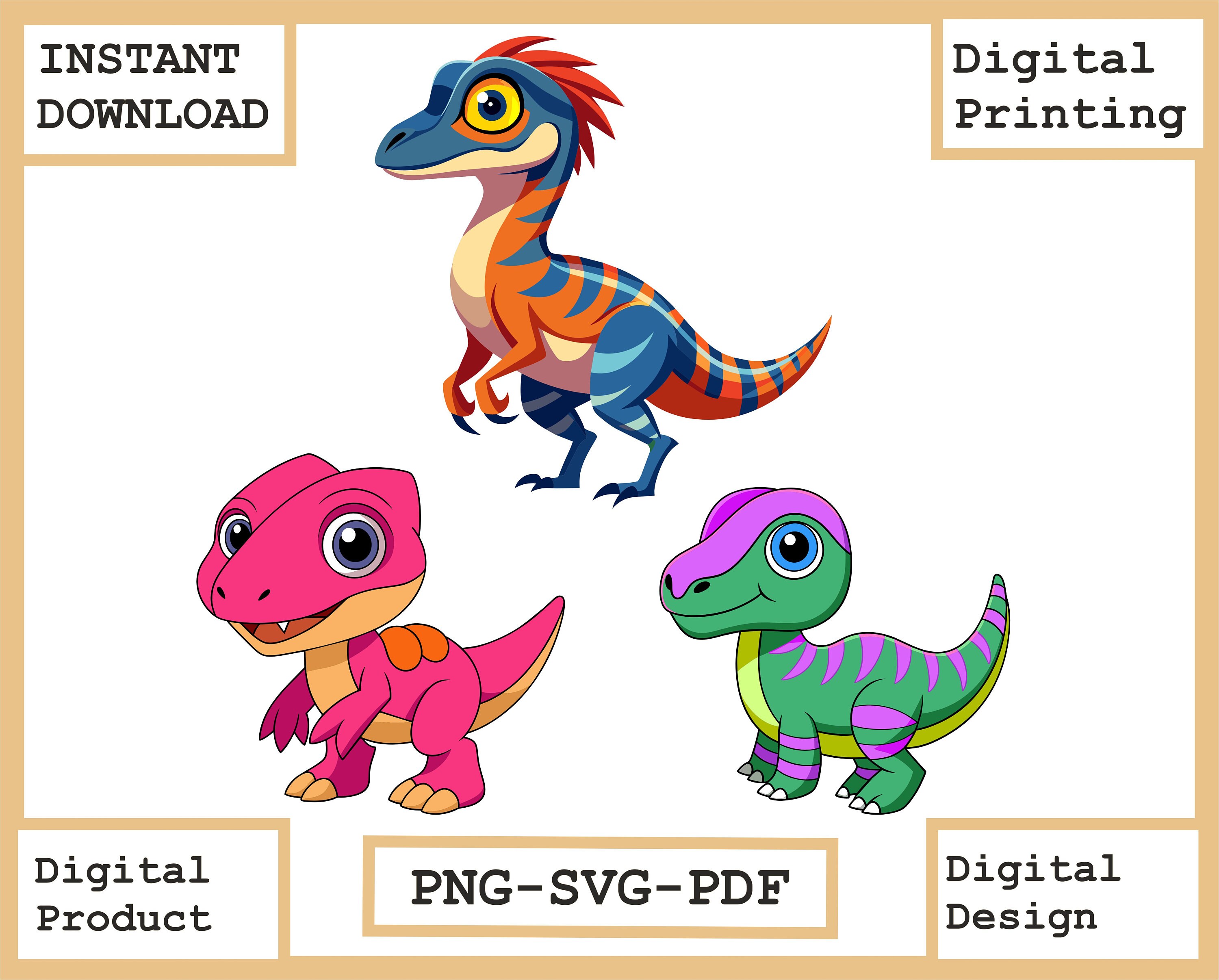 Cute Velociraptor SVG Png Baby Dinosaur Png SVG Prehistoric Animal SVG ...