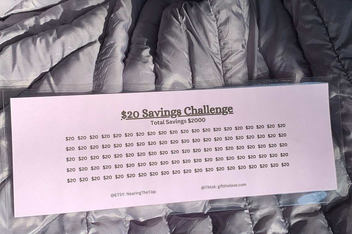 Money Saving Challenge Cards Laminated - Etsy