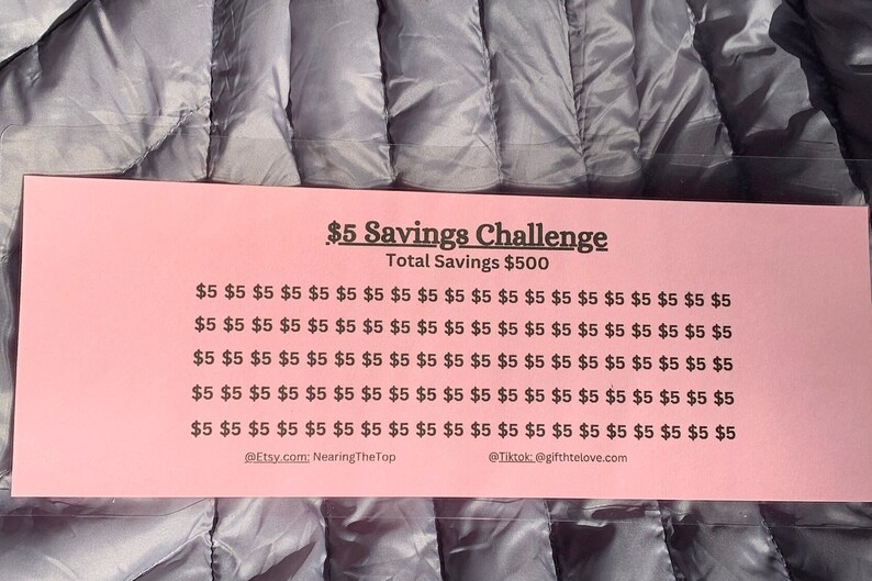 Money Saving Challenge Cards- Laminated - Etsy