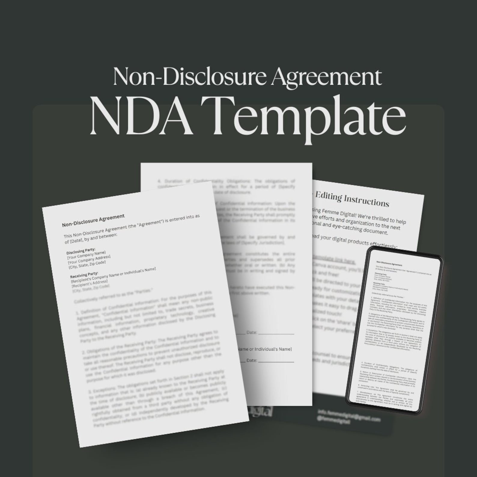 Creative NDA Template - Protect Your Vision With Our Professional Non ...