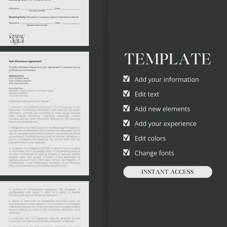 Creative NDA Template - Protect Your Vision With Our Professional Non ...