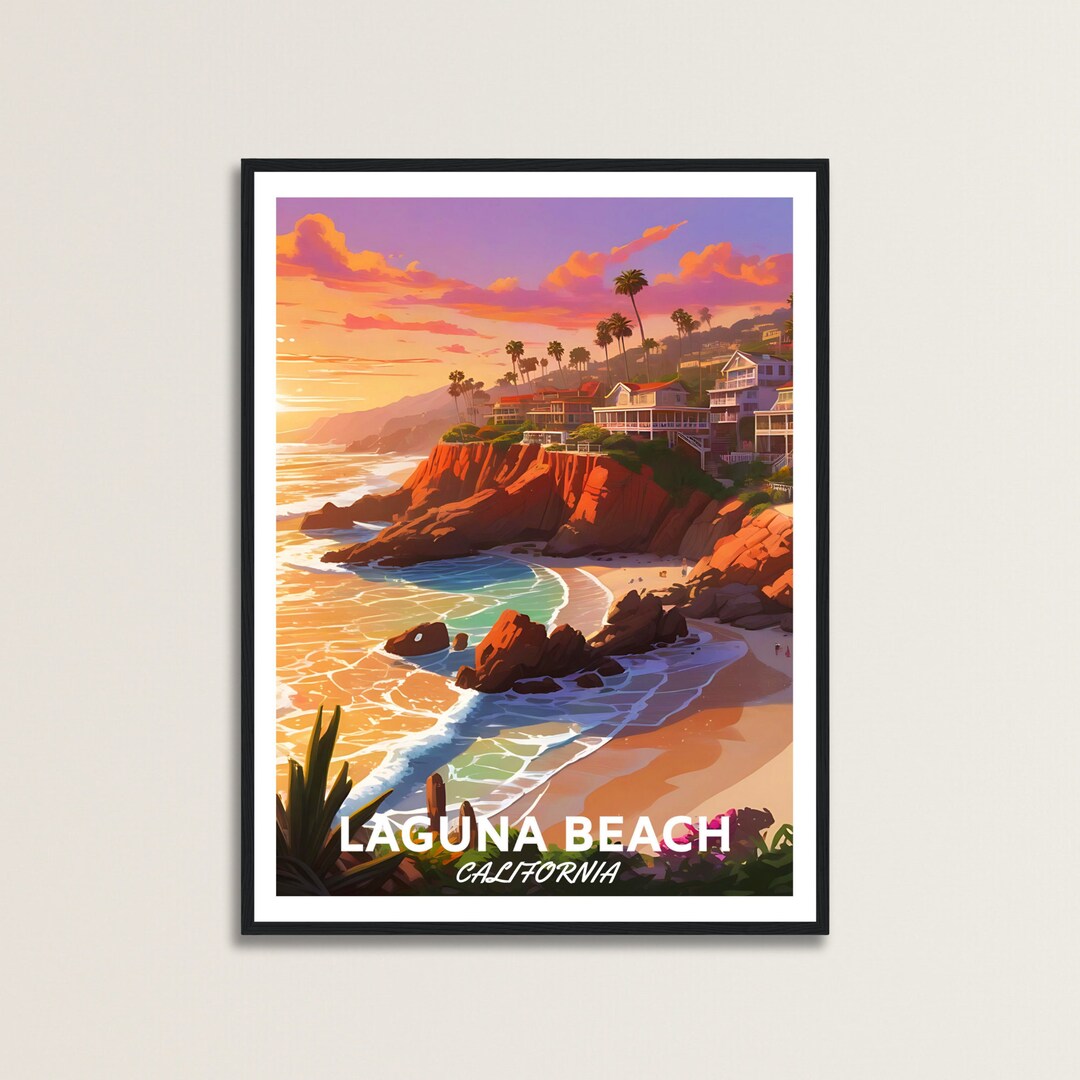 Laguna Beach Print Laguna Beach Poster California Illustration Laguna ...
