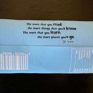 Dr Seuss Week Candy Wrapper/ Read Across America Week/ Dr Seuss Day ...