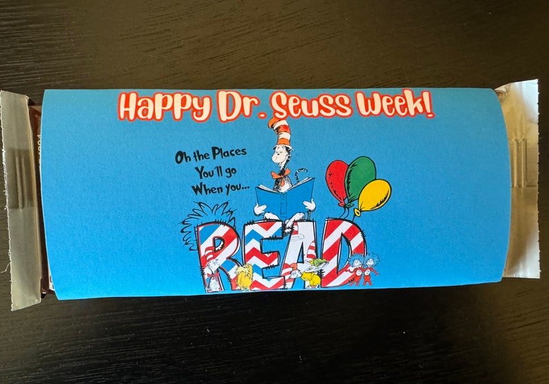 Dr Seuss Week Candy Wrapper/ Read Across America Week/ Dr Seuss Day ...