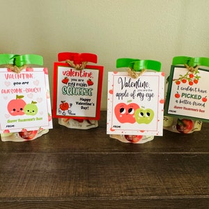 Apple Valentine’s Day Cards/ Applesauce Valentines/ Digital Download ...