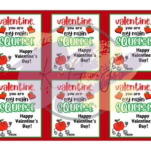 Apple Valentines Day Cards/ Applesauce Valentines/ Digital Download ...