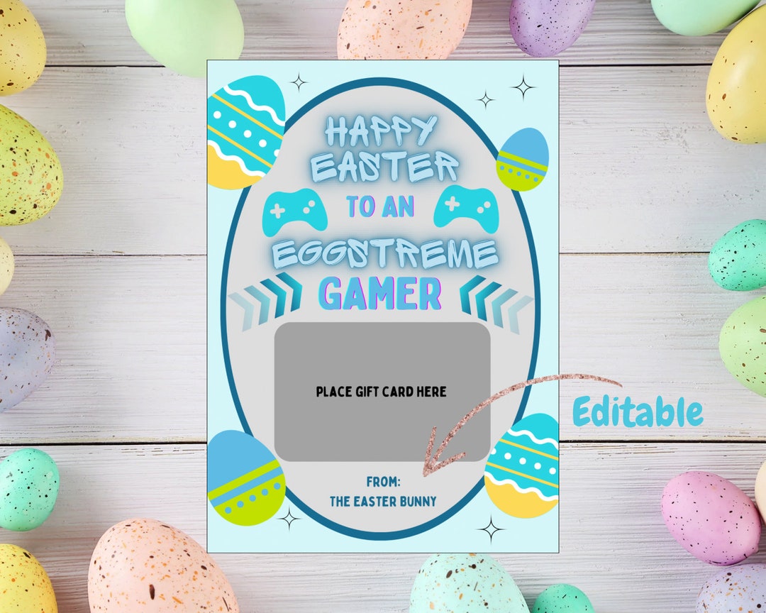 Editable Video Gamer Gift Card Holder/ Printable Gift Tag Holder ...