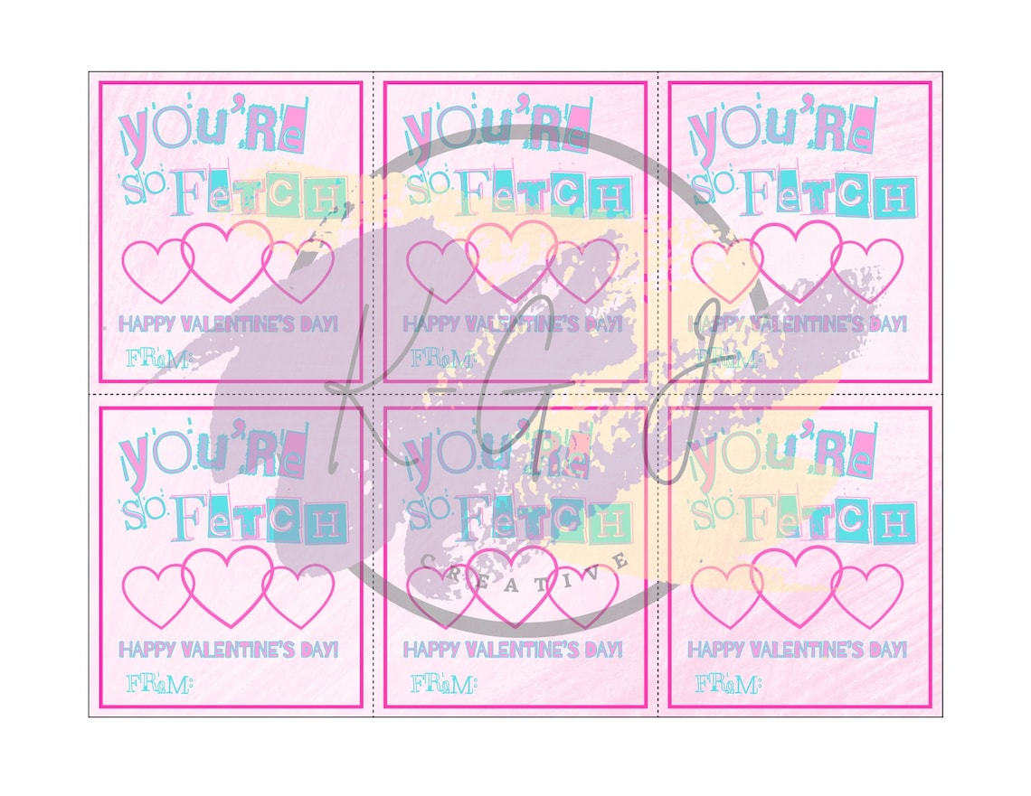 Mean Girls Inspired Valentine’s Day Cards/ School Classroom Valentine’s ...