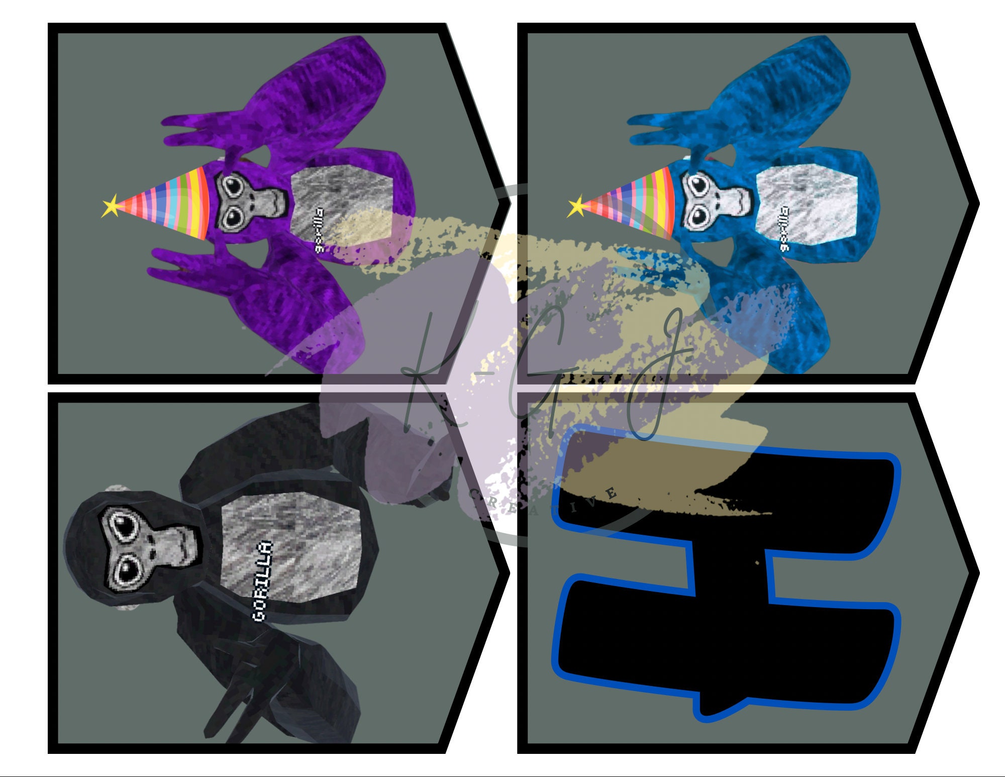 Gorilla Tag Birthday Banner/ Printable Birthday Banner/ G-tag/ Hasp ...