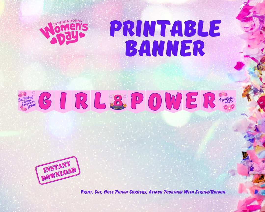 Printable Girl Power Banner/ International Womens Day/ Womens History ...