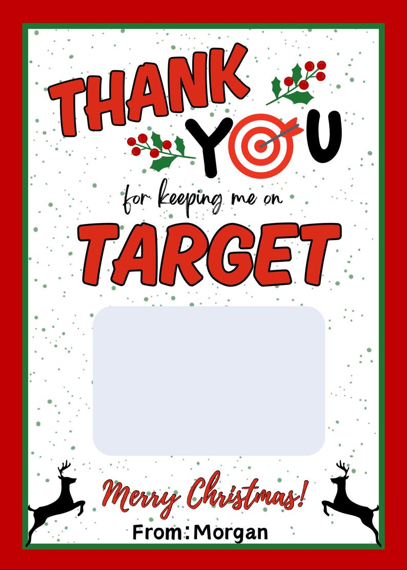 Printable Christmas Target Gift Card Holder/ Editable Gift Card Holder ...