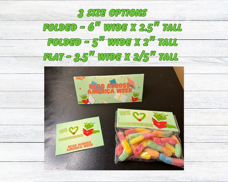 Printable Bookworm Treat Bag Topper/ Read Across America Week/ We Love ...