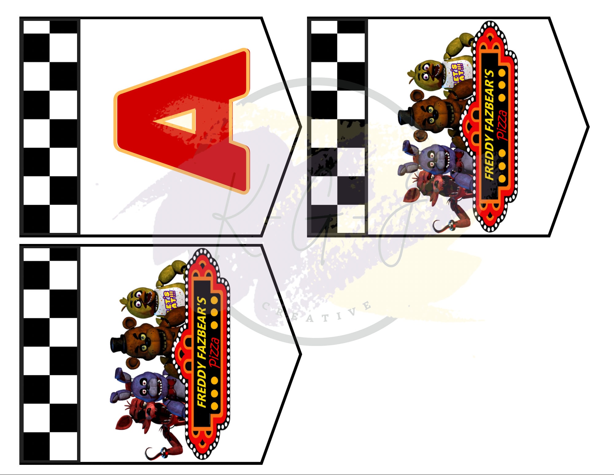 FNAF Party Banners/ Printable Banners/pizza Banner/ Lets Eat Banner ...