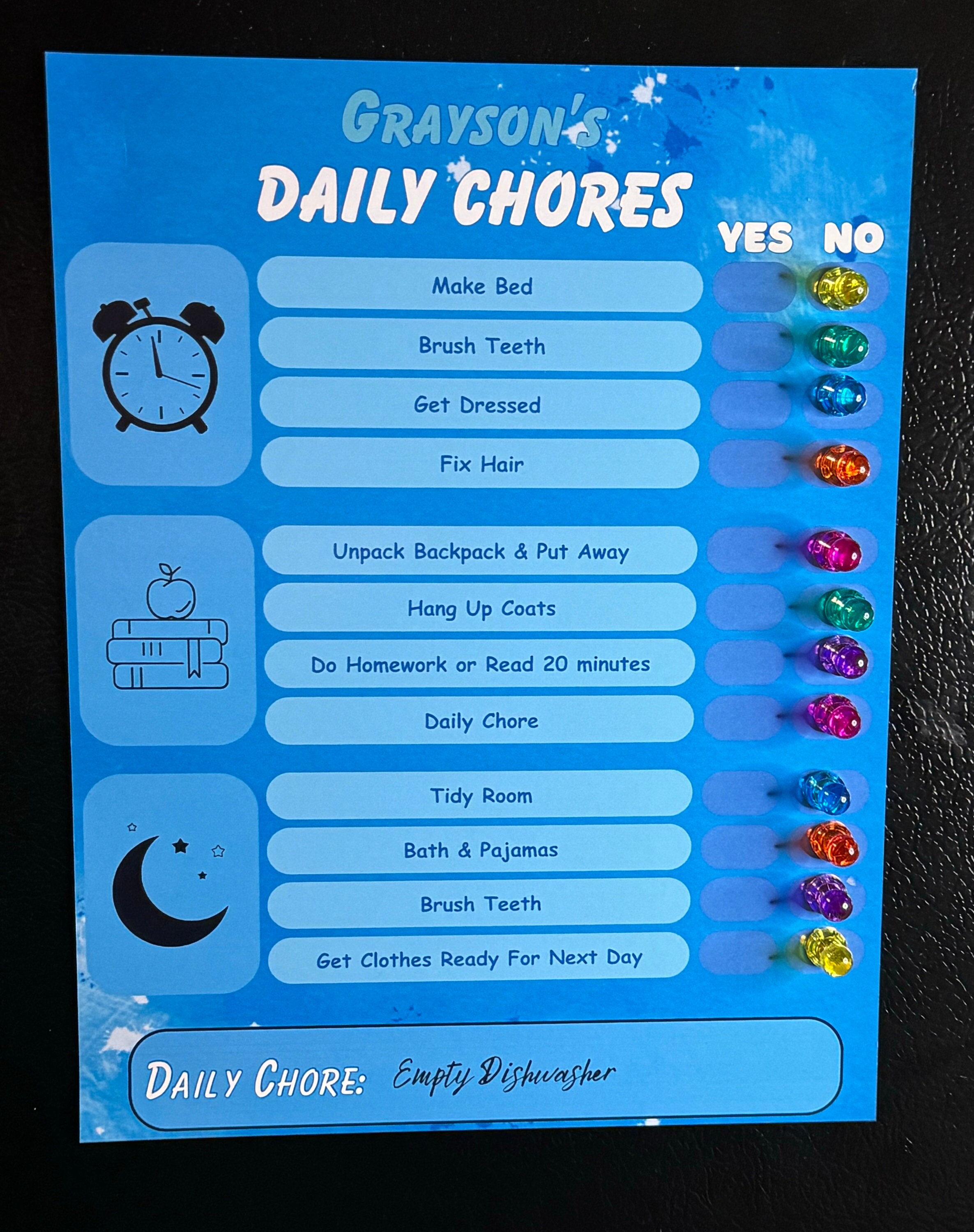 Printable Daily Chore Chart for Kids/ Editable/ Daily Tasks/ Morning ...