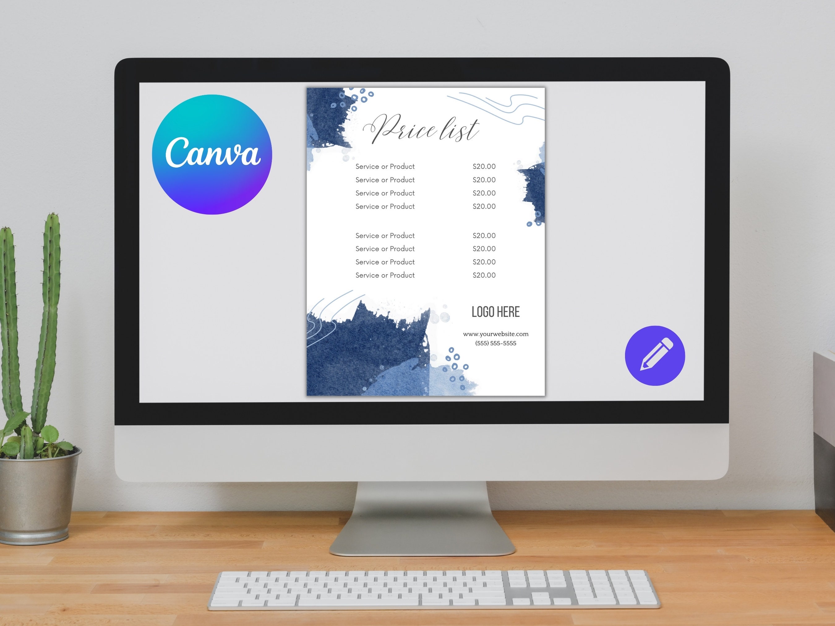 Price List Template Pricing Flyer Small Business Digital Download ...