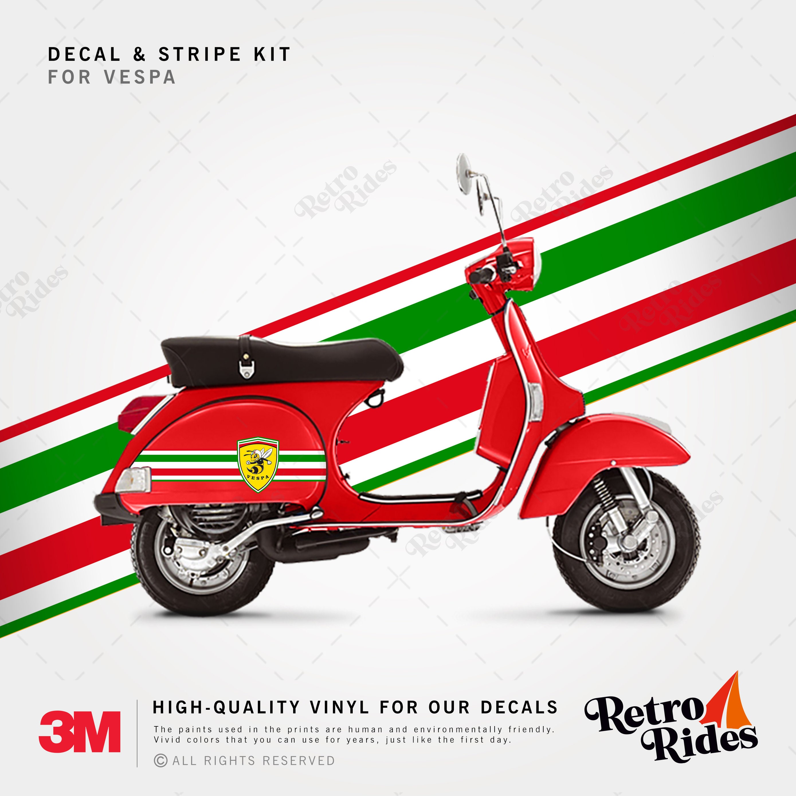 Bee, Hornet, Wasp Vinyl Decal & Stripe Kit for Vespa - Etsy