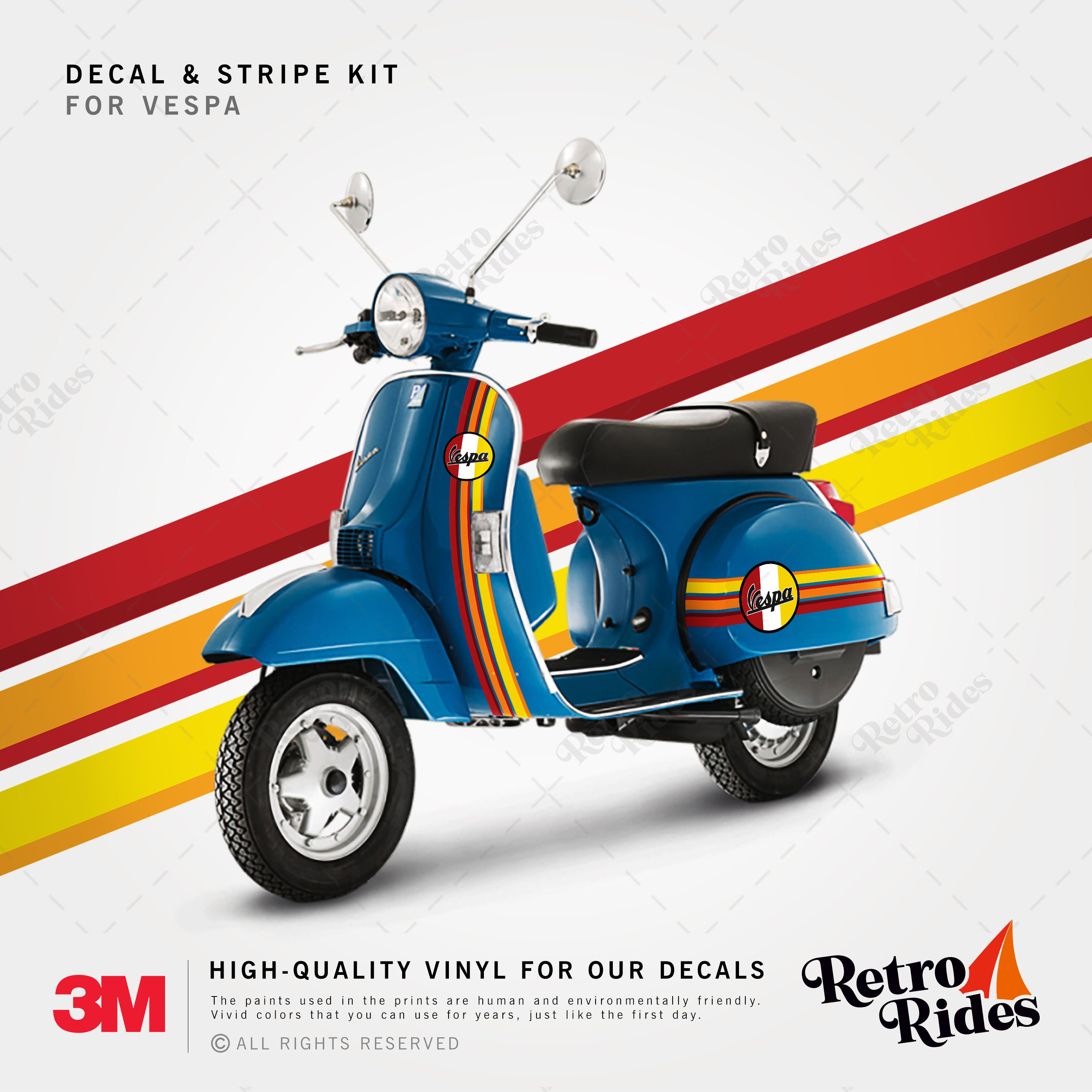 Sunset Vinyl Decal & Stripe Kit for Vespa - Etsy