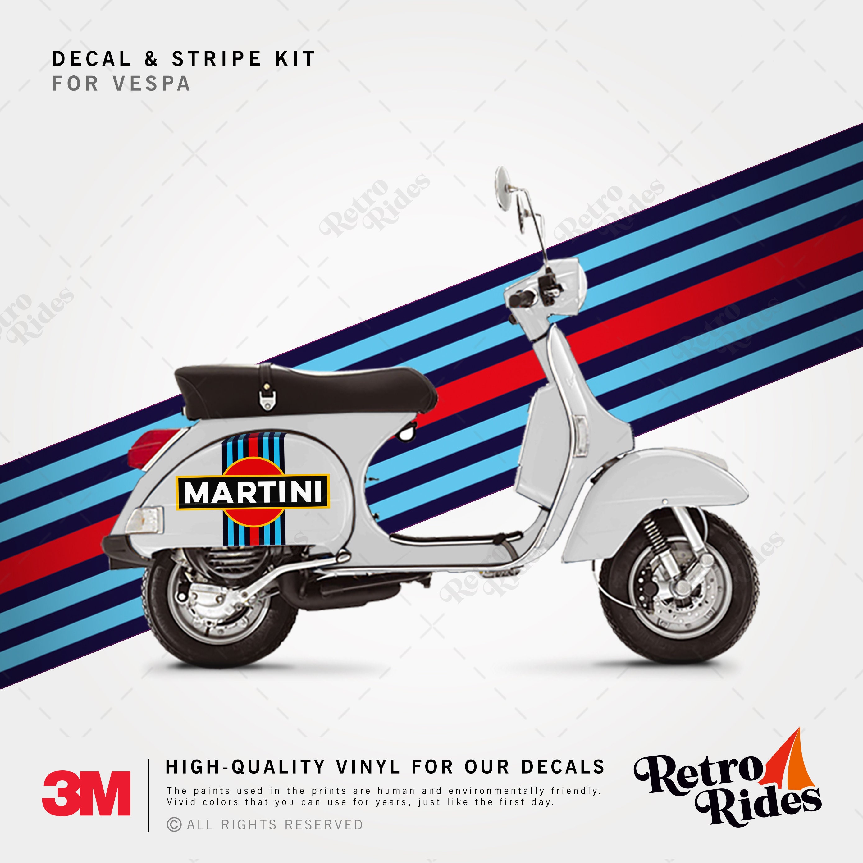 Martini Vinyl Decal & Stripe Kit for Vespa - Etsy
