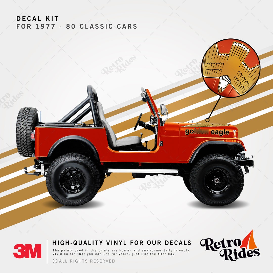 Cj5 – Cj7 – Cj8 Eagle Vinyl Hood Decals Kit (1977-1980) - Etsy