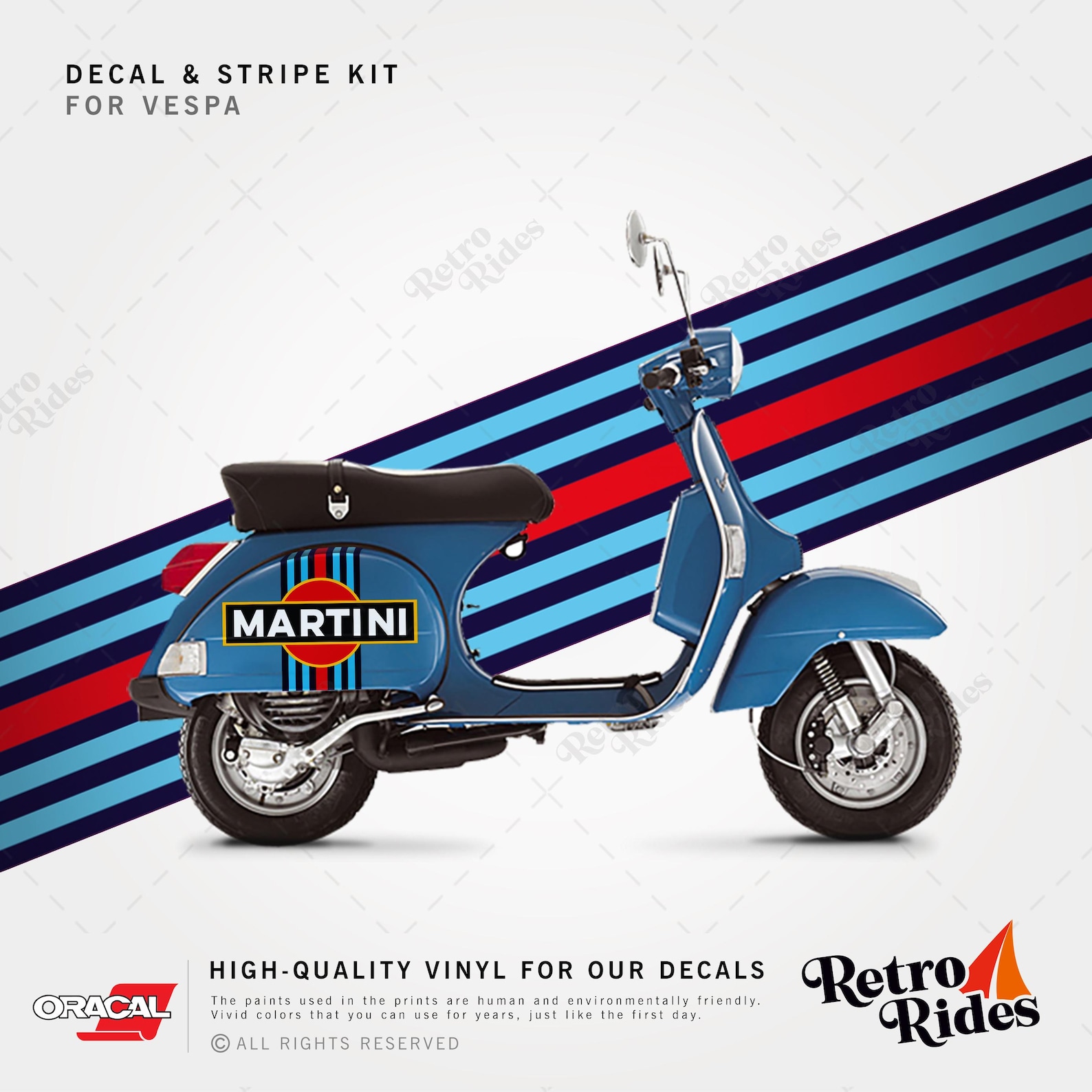 Martini Vinyl Decal & Stripe Kit for Vespa - Etsy