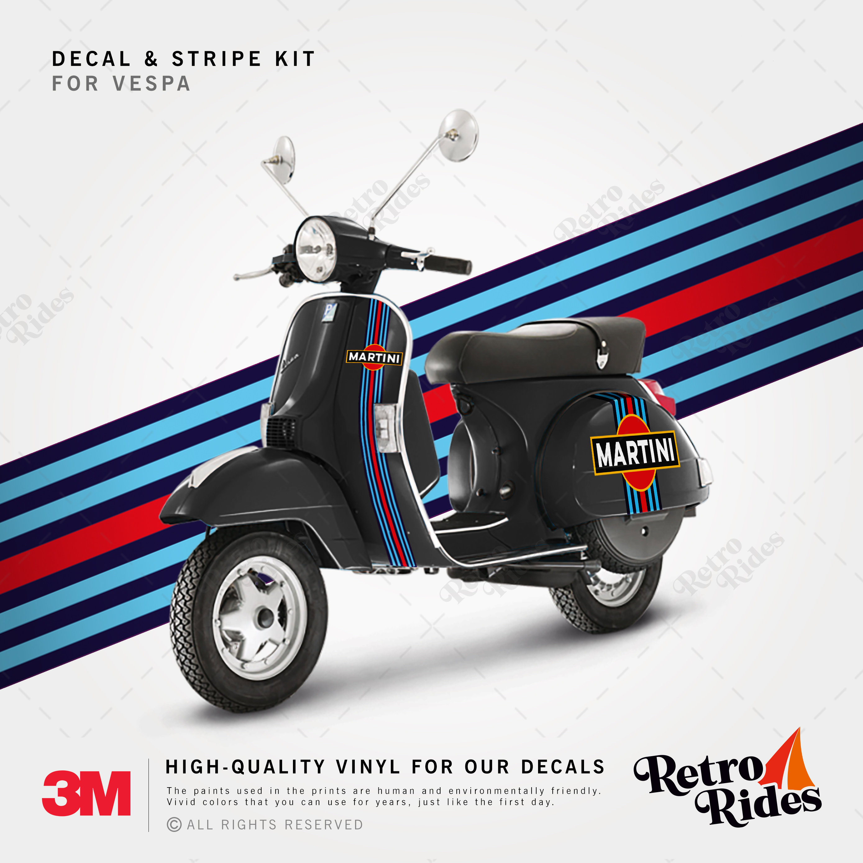 Martini Vinyl Decal & Stripe Kit for Vespa - Etsy