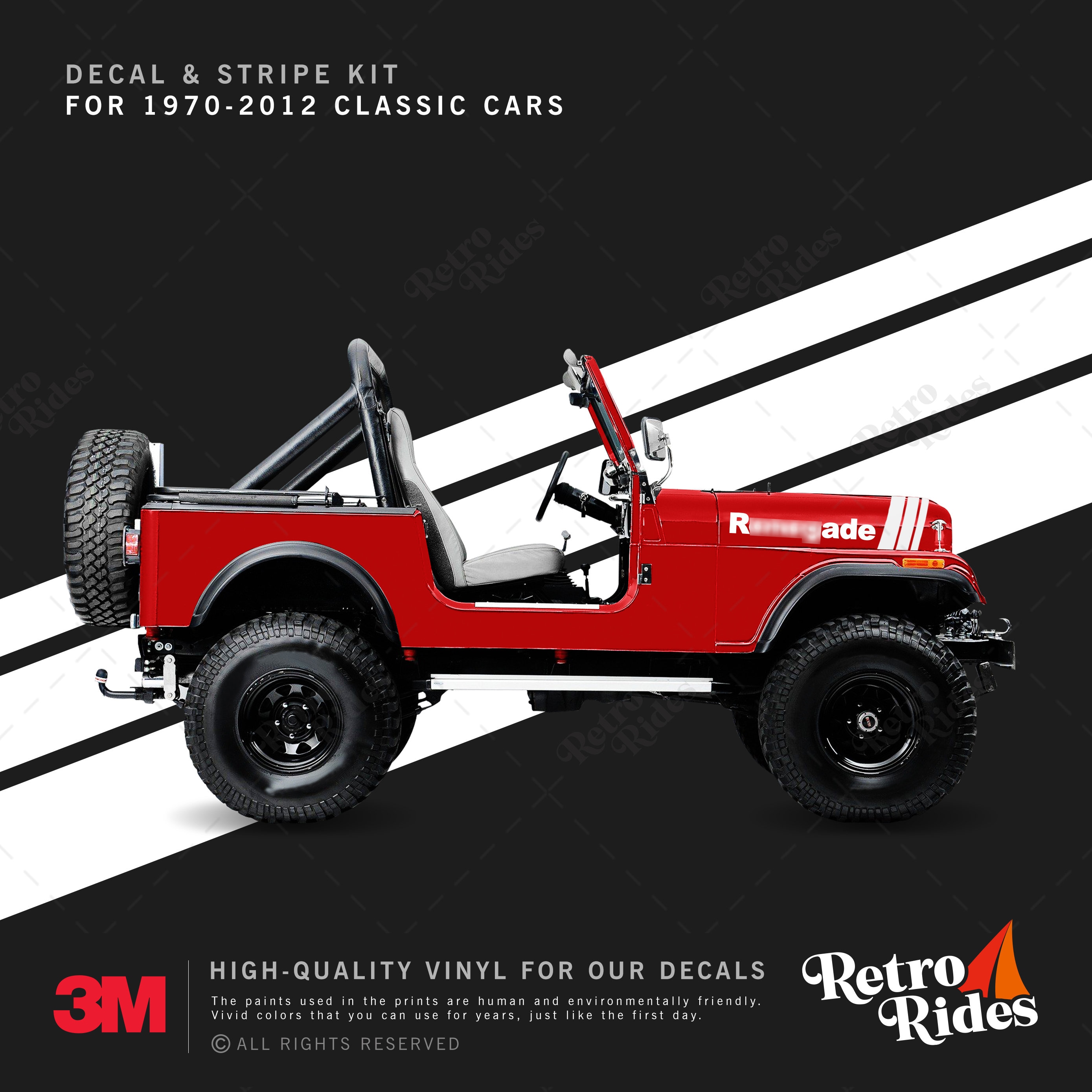 Cj / Yj / Tj Hood Vinyl Decals Kit (silver/black/white/gold) - Etsy