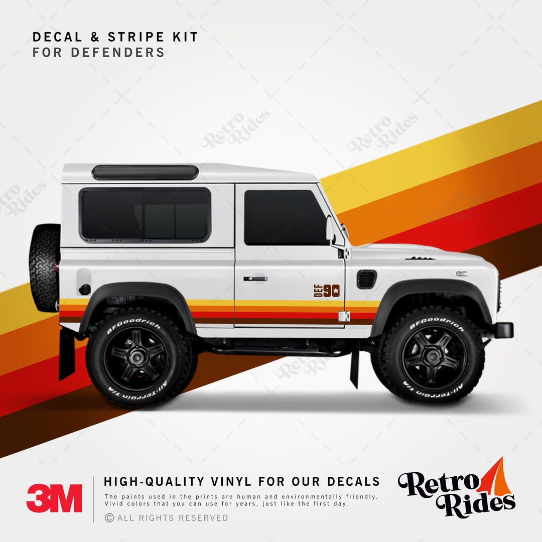 Defender 90 | Decal & Stripes Vinyl Graphics Kit | 4x4, off Road, SUV ...