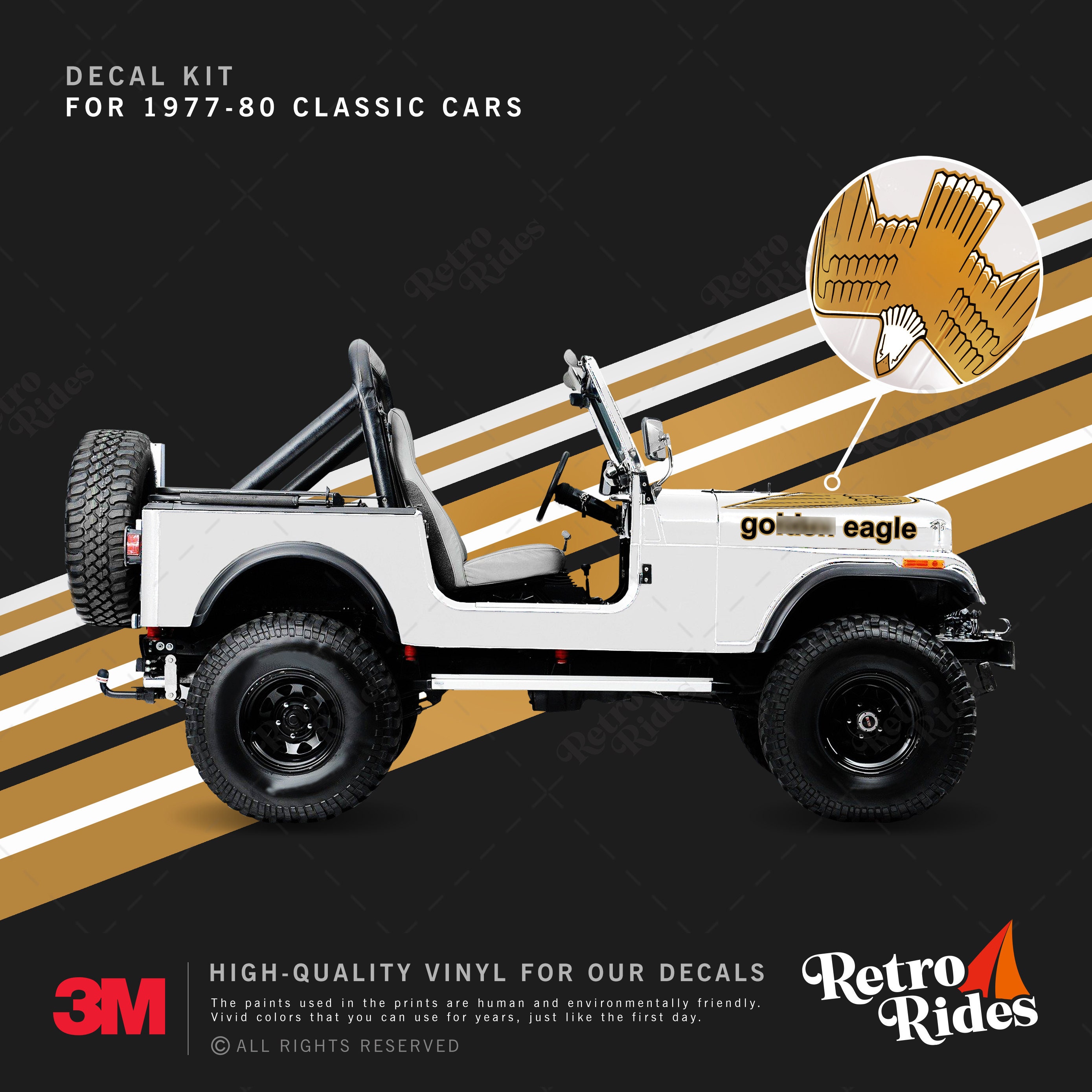 Cj5 – Cj7 – Cj8 Eagle Vinyl Hood Decals Kit (1977-1980) - Etsy